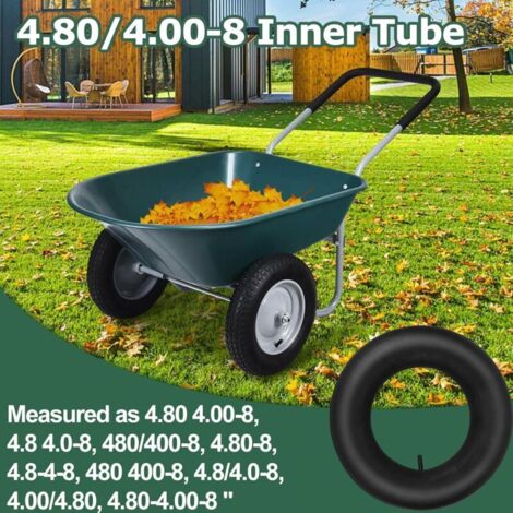 2-piece inner tube 4.80/4.00-8" with straight valve, for wheelbarrow ...