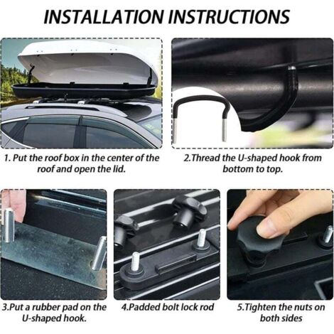 Universal mounting kit for stainless steel roof boxes, 4 pieces, with 8 ...