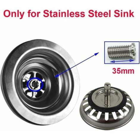 Sink stopper without overflow basket, stainless steel, sink drainer ...