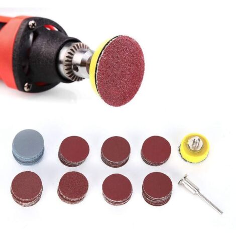 Sanding disc set, 100 pieces, 1-inch circular aluminum oxide abrasive ...