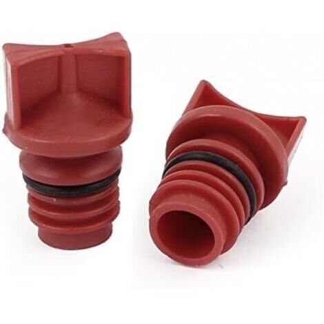 2pcs Air Compressor Oil Cap Plastic Shell 18mm Male Thread Dia Red