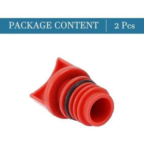 2pcs Air Compressor Oil Cap Plastic Shell 18mm Male Thread Dia Red