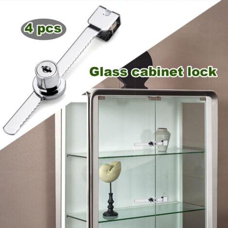 Set of 4 glass sliding door locks, drawer locks, display case locks ...