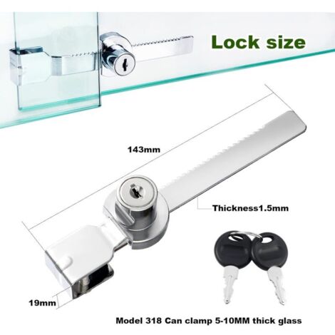 Set of 4 glass sliding door locks, drawer locks, display case locks ...