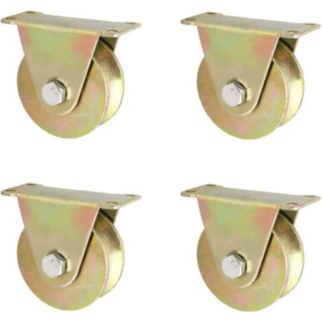 Office casters, heavy-duty rigid U-type caster with bracket, sliding ...