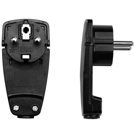 Flat plugs, pack of 4, 250V angled plugs, flat plug, flat socket, 250V ...