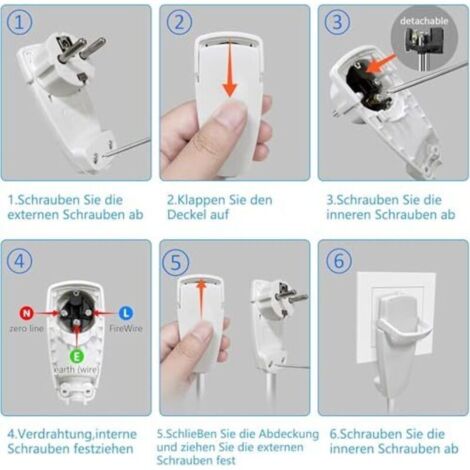 Flat plugs, pack of 4, 250V angled plugs, flat plug, flat socket, 250V ...