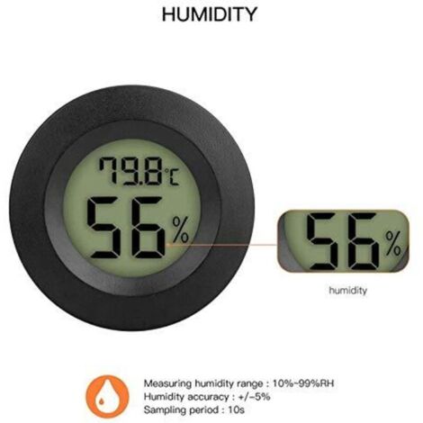 Mini Thermometer Hygrometers, 2-Pack for Refrigerator and Freezer ...