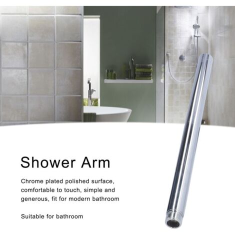 30cm G1/2 Shower Extension Tube Shower Arm Extension in Chrome Plated ...