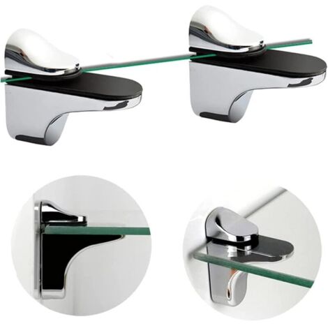 Adjustable Glass Shelf Brackets, 4 Pcs Glass Shelf Supports, Wall ...