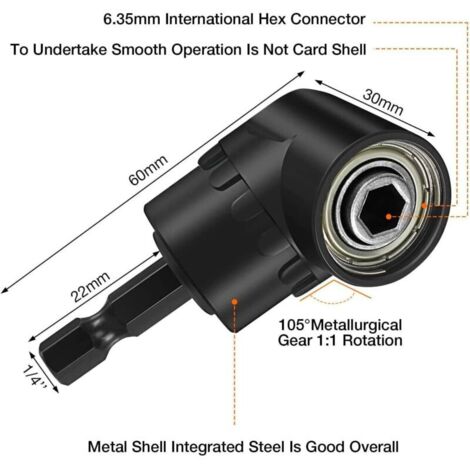 105° Angle Screwdriver Attachment Professional Adapter Right Angle ...
