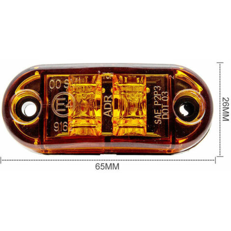 Side/Front/Rear Marker Lights, 4pcs, Orange, 12V/24V, Universal LED ...