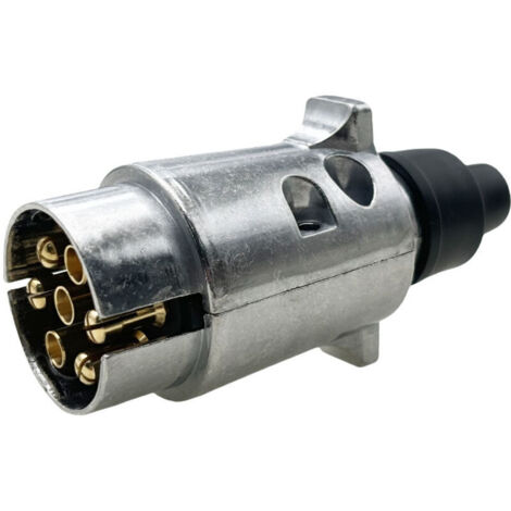 7-Pin Metal Trailer Plug, 12V Waterproof Male 7-Pin Metal Trailer Plug ...