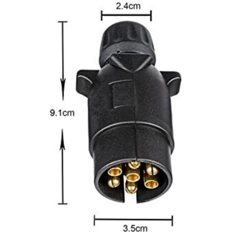 7-Pin Trailer Plug, 12V Waterproof Male 7-Pin Trailer Plug Connector ...