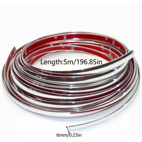 Chrome Car Strip 6mm 5M Adhesive Chrome Trim for Bodywork, Window, and ...