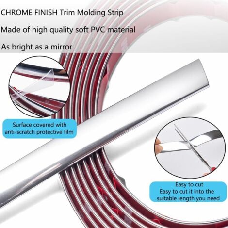Chrome Car Strip 6mm 5M Adhesive Chrome Trim for Bodywork, Window, and ...