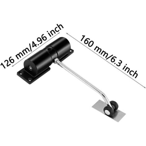 Door closer, automatic spring-loaded closing, adjustable steel door ...