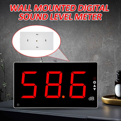 Sound level meter with large digital wall-mounted LCD screen, noise ...