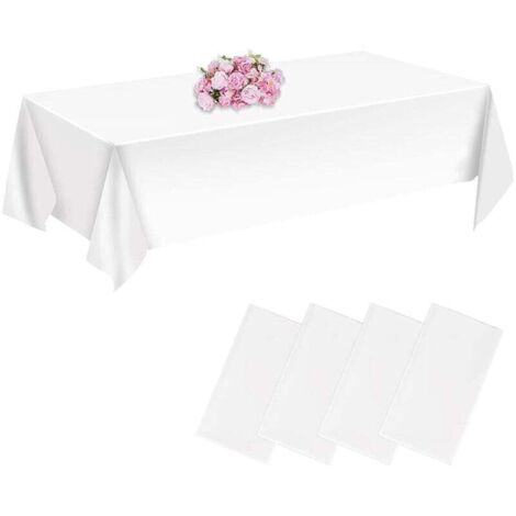 Waterproof white disposable tablecloths (4 pieces), ideal for weddings ...