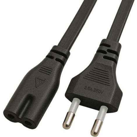Universal 2-pole power cable, EU Type C plug to Type C7 double female ...