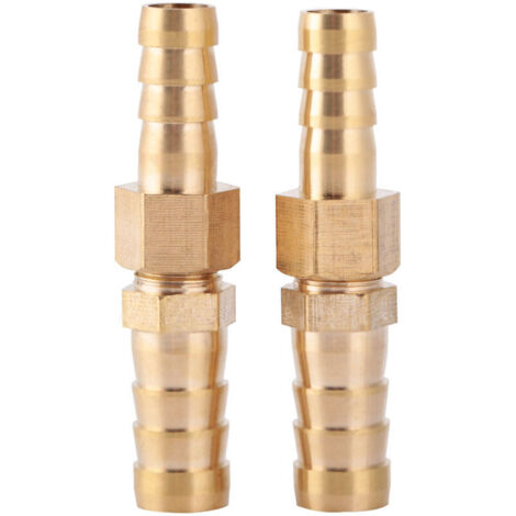 Brass Fitting Barb Tail Reducer Connector (8mm-10mm 2 pcs)