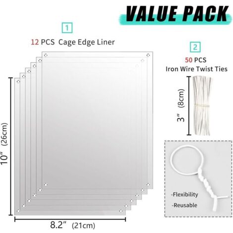 Pack of 12 clear plastic cage liners for rabbit cages, guinea pig cages ...