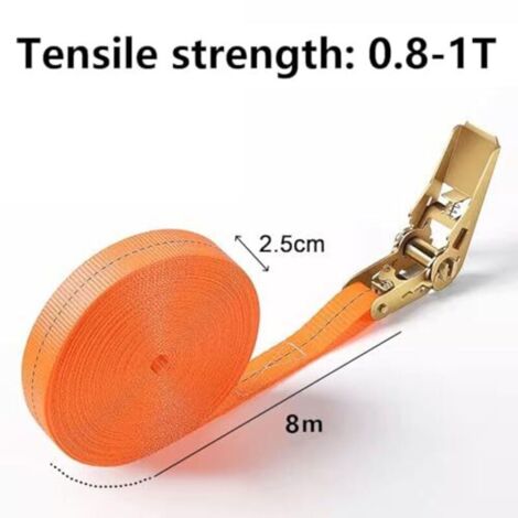 x 8m long tension straps with ratchet locking mechanism, 800kg ratchet ...