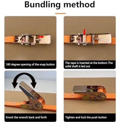 x 8m long tension straps with ratchet locking mechanism, 800kg ratchet ...