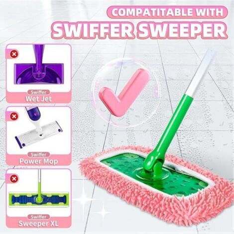 Reusable mops, 8 chenille wet mops and microfiber dry mops, 25.4 x 11.5 ...