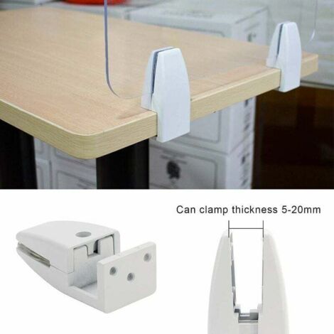 Set of 4 office divider clips, made of aluminum alloy, sneeze guard ...
