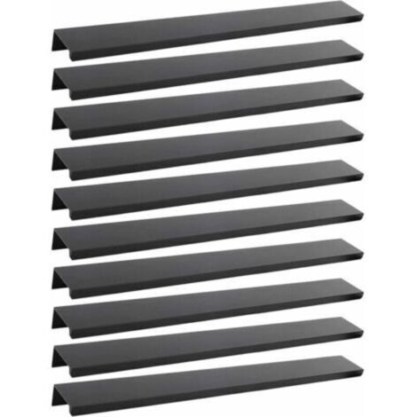 Set of 10 Black Handles, Black Furniture Handles - Invisible Handles ...