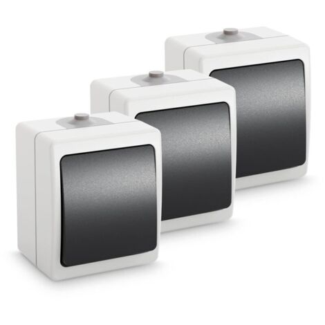 Surface-mounted two-way switch for damp locations - 3x single surface ...