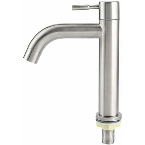 Single G1/2 brushed stainless steel cold water tap with large single ...