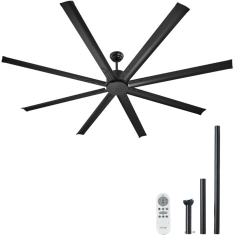 VEVOR 213 cm Deckenventilator ohne Beleuchtung, 6-Gang-Fernbedienung, 8 ...