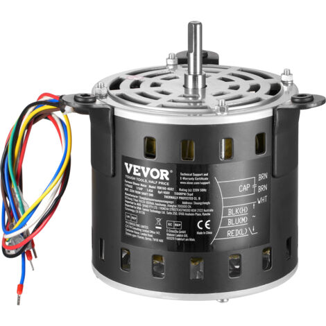 VEVOR 1/5 PS Gebläsemotor, 220 V, 1,45 Ampere, 3-Gang (700/900/1100 U ...