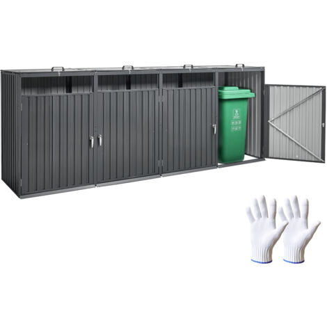 VEVOR Contenitore per Rifiuti da 4 x 240 L Contenitore per Bidoni della ...