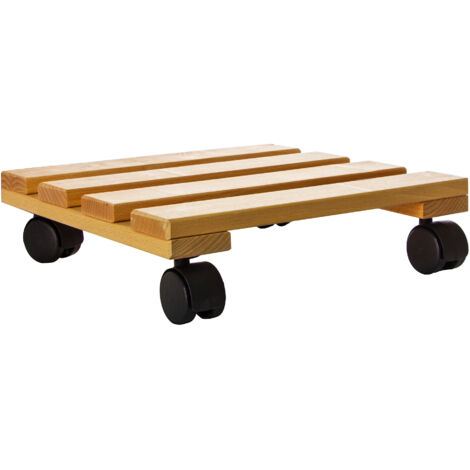 BigDean 3x Pflanzenroller eckig Buchenholz massives Holz 30 x 30 cm bis ...
