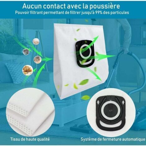 10 Sacs aspirateur Rowenta Hygiene+ ZR200520 Silence Force et Power XXL ...