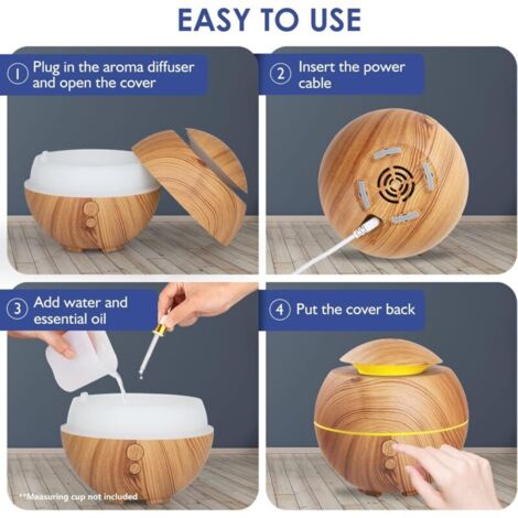 Diffusore di oli essenziali da 180 ml, diffusore di aromi a ultrasuoni ...