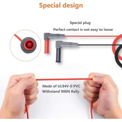 paio di sonde per multimetro, cavo da 1 m, punte per test multimetro ...