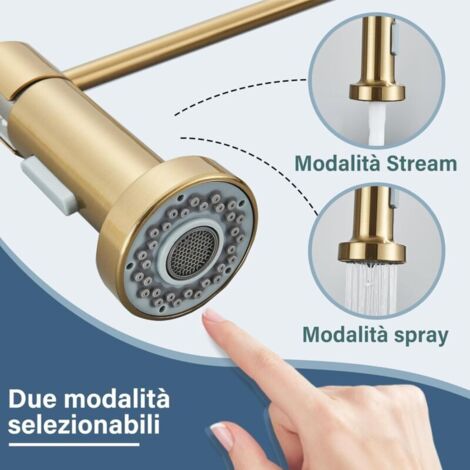Rubinetto da cucina con doccetta estraibile, girevole a 360 ...