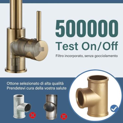 Rubinetto da cucina con doccetta estraibile, girevole a 360 ...