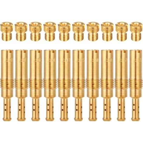 Set di 20 getti per carburatore (10 getti principali e 10 getti lenti ...