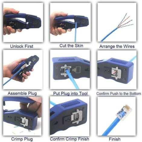 Herramienta de crimpado profesional RJ45, herramienta de crimpado RJ45 ...