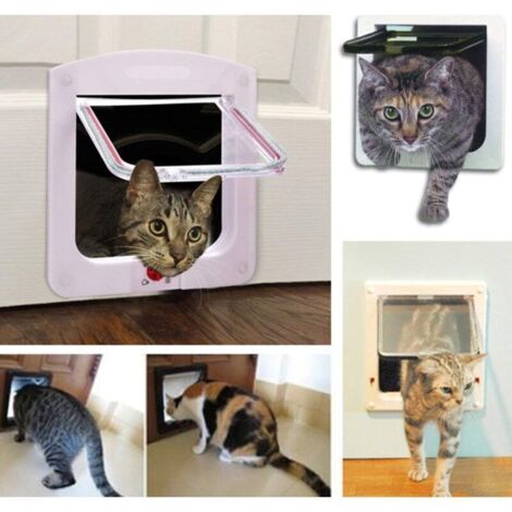 Gatera para gatos y perros, puerta para gatos pequeña con microchip ...