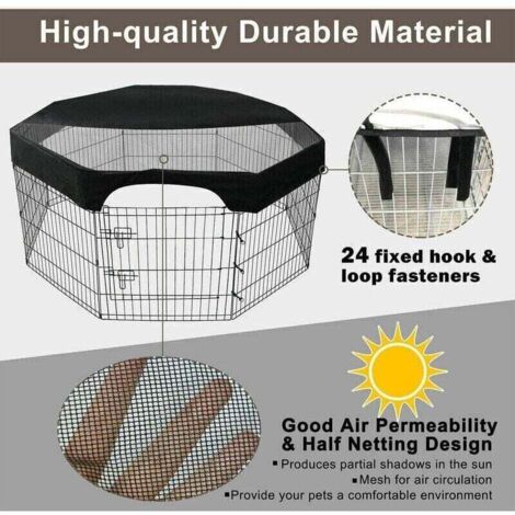 Cubierta de red para cerca octogonal para mascotas, 24 paneles ...