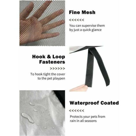 Cubierta de red para cerca octogonal para mascotas, 24 paneles ...