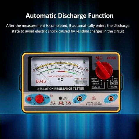 Comprobador digital de resistencia de aislamiento, 100 V/250 V/500 V ...