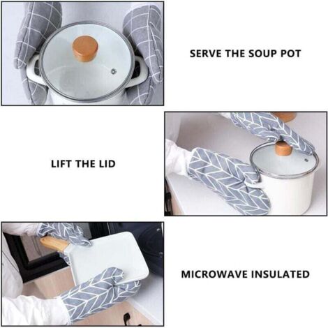 Guantes de horno de algodón de doble capa, resistentes al calor, para ...