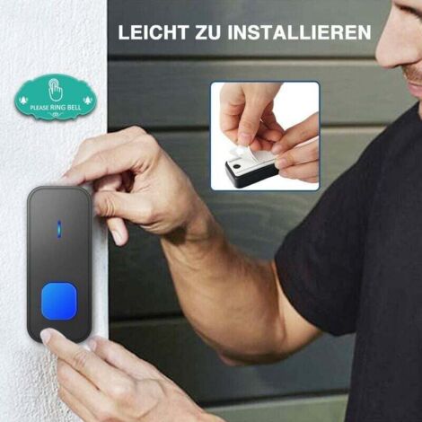 Timbre inalámbrico, alcance de 400 m, timbre electrónico resistente al ...